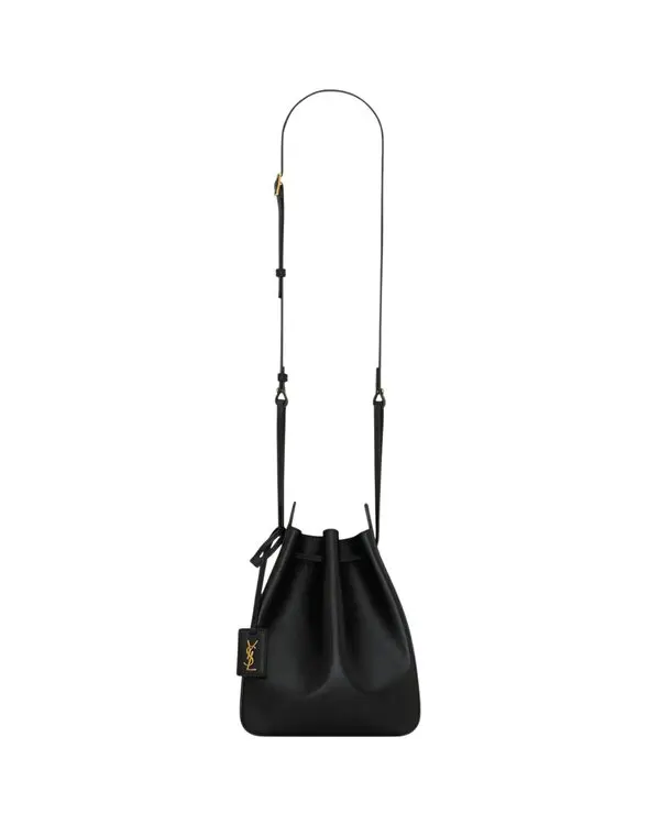 Saint Laurent Logo Plaque Drawstring Bucket Bag