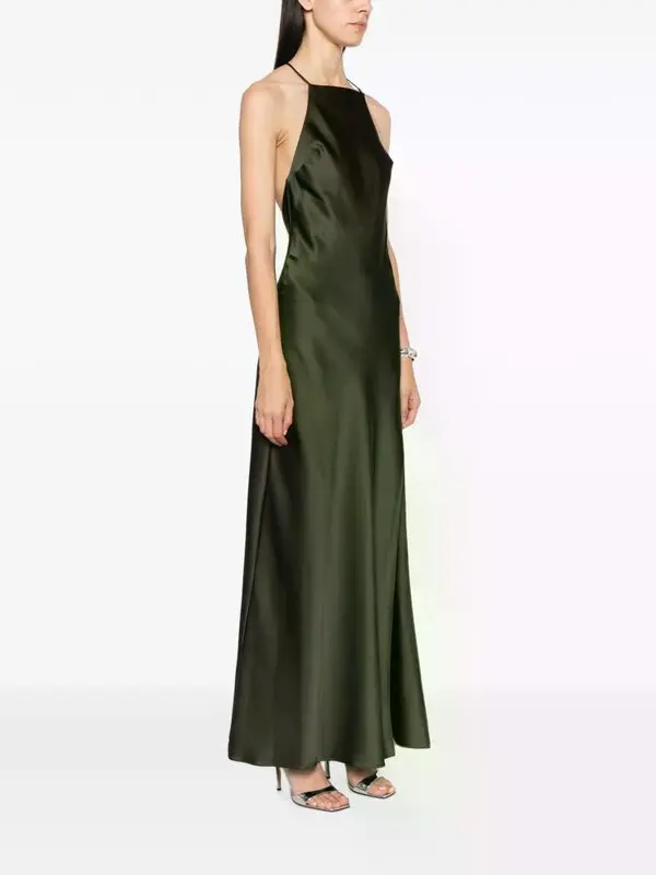 Patrizia Pepe Satin Halterneck Maxi Dress