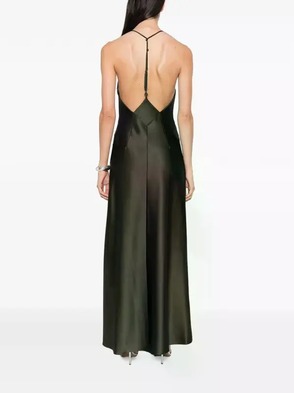Patrizia Pepe Satin Halterneck Maxi Dress
