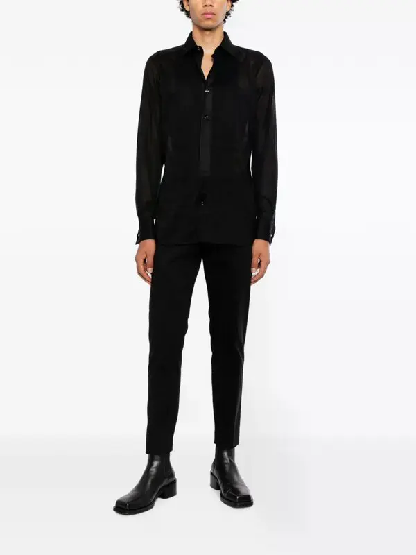 TOM FORD Pleated Evening Shirt - Black