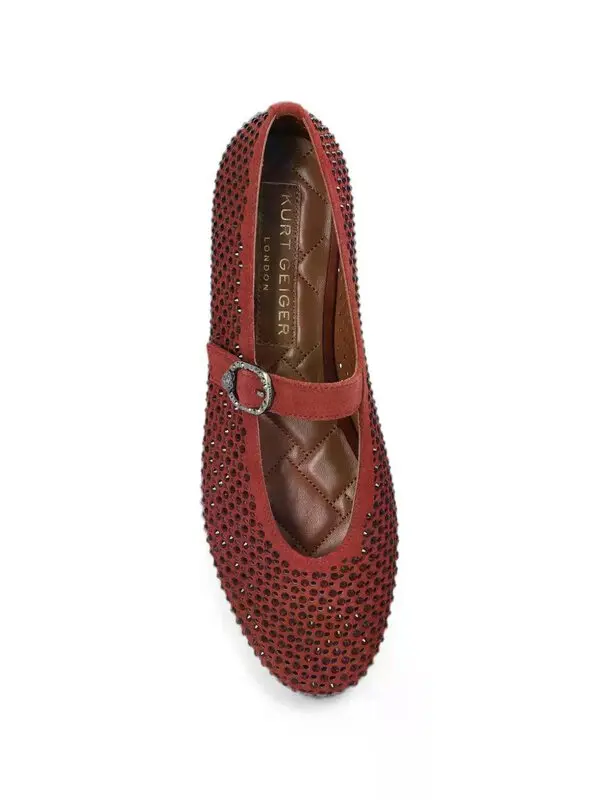 Kurt Geiger Mayfair Crystal-embellished Ballet Flats - Red