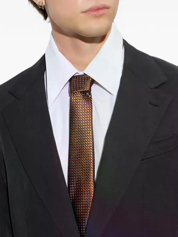 Giorgio Armani Geometric-pattern Silk Tie