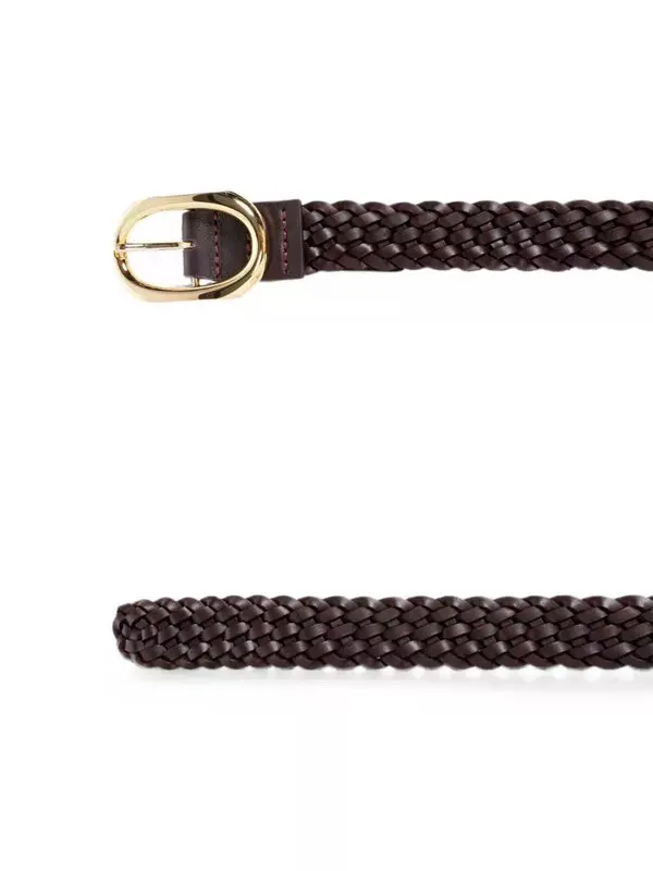 ANINE BING Signature Link Braided Leather Belt