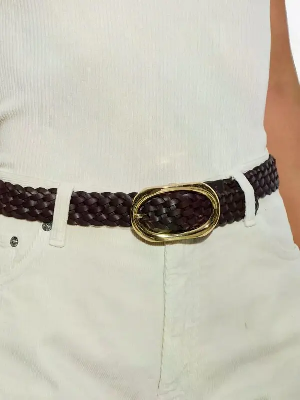 ANINE BING Signature Link Braided Leather Belt
