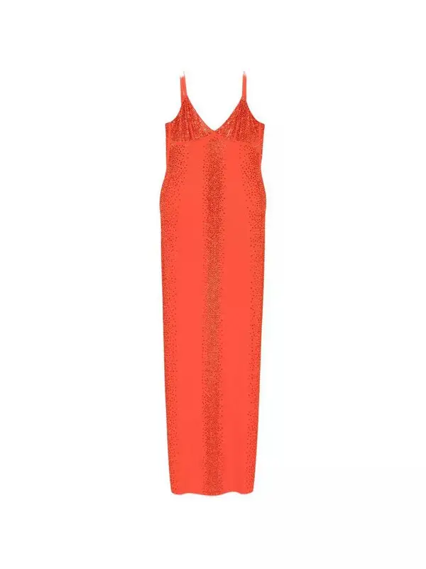 Patrizia Pepe Rhinestone-embellished Maxi Dress - Orange