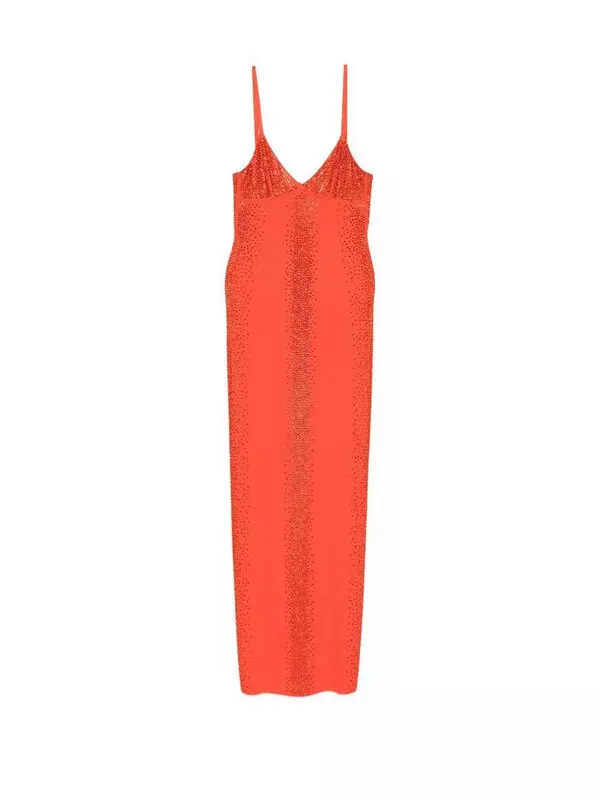 Patrizia Pepe Rhinestone-embellished Maxi Dress - Orange