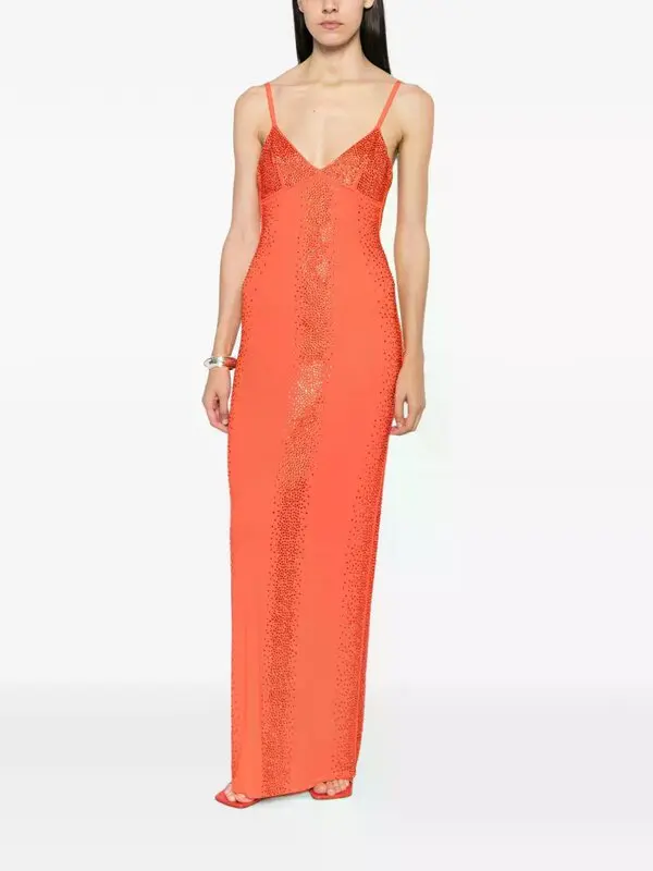 Patrizia Pepe Rhinestone Embellished Maxi Dress