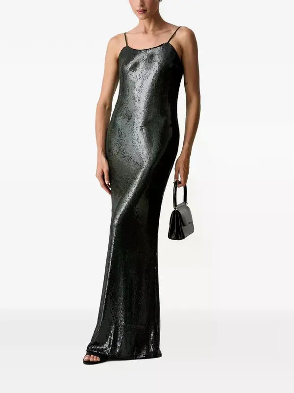 Patrizia Pepe Sequin-embellished Spaghetti-strap Maxi Dress