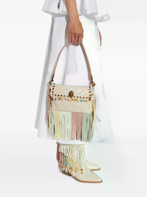 Kurt Geiger Oxford Fringe-trimmed Shoulder Bag - Neutrals