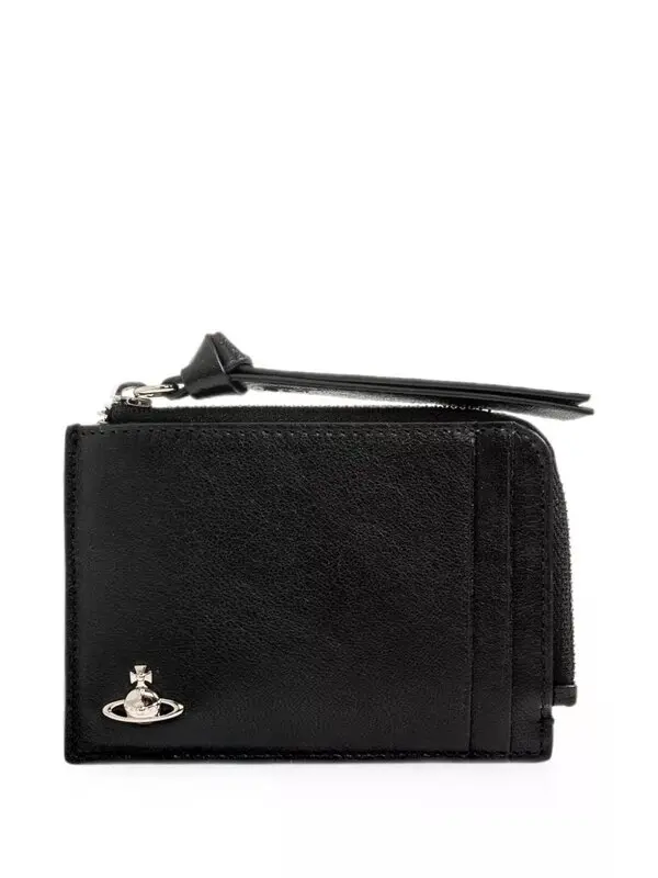 VIVIENNE WESTWOOD Orb-plaque Leather Card Holder - Black