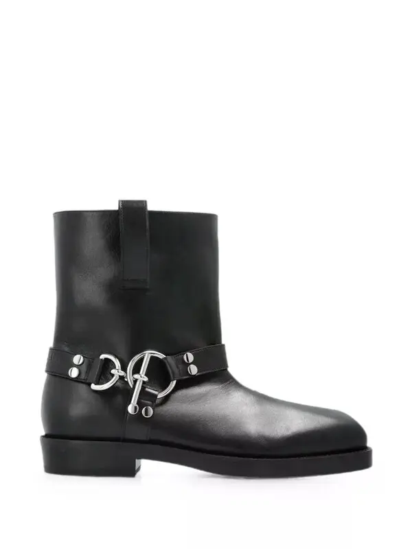 Balmain Harness Square-toe Ankle Boots - Black