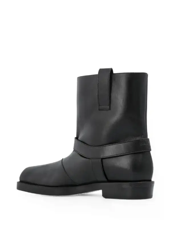Balmain Harness Square-toe Ankle Boots