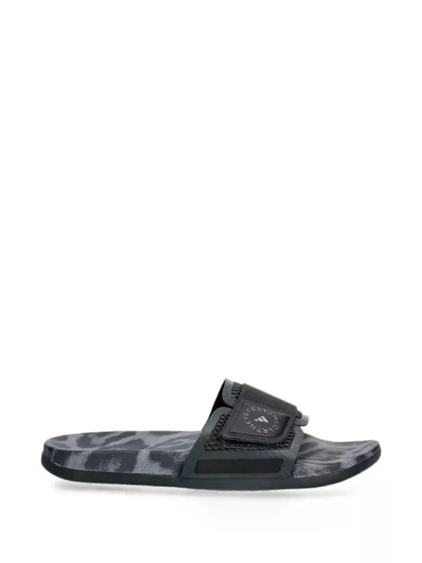 Adidas By Stella McCartney Leopard-print Touch-strap Slides