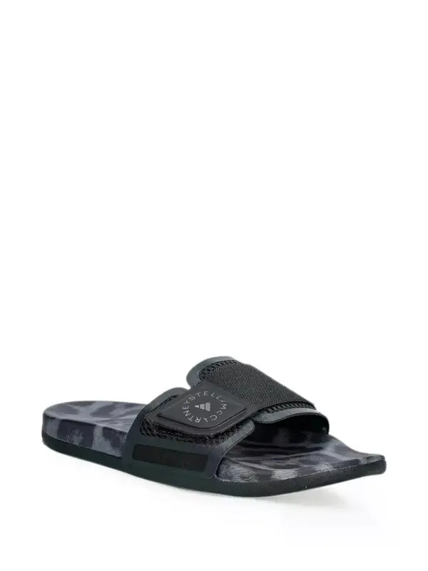Adidas By Stella McCartney Leopard-print Touch-strap Slides