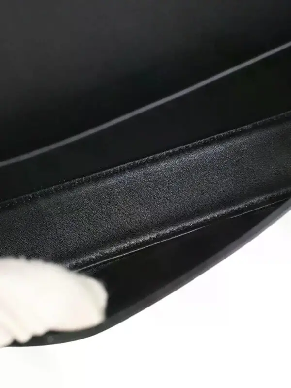 Celine 2021 Shiny Calfskin Triomphe Claude Shoulder Bag - Black