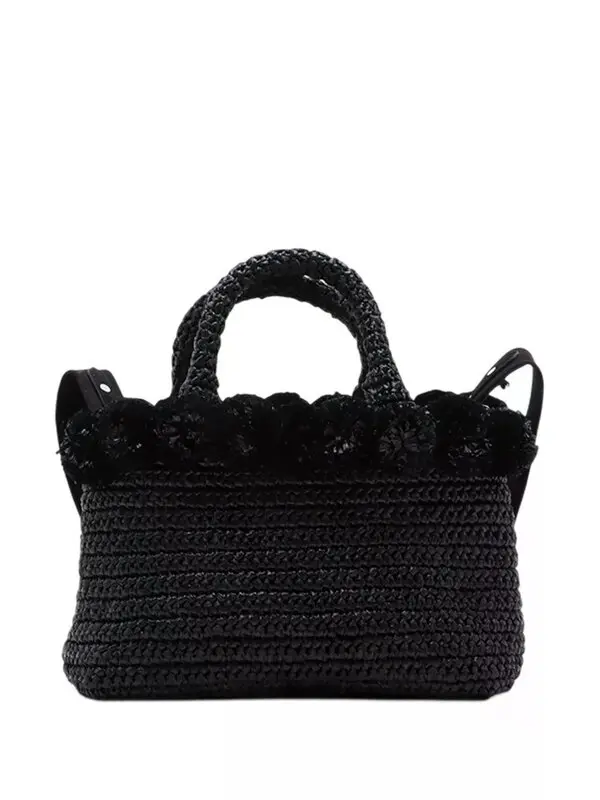 Prada 2019-2026 Small Raffia Pompom Satchel