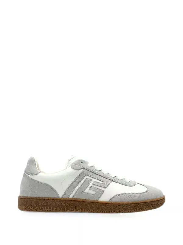 Balmain Swan Logo-patch Leather Sneakers - White