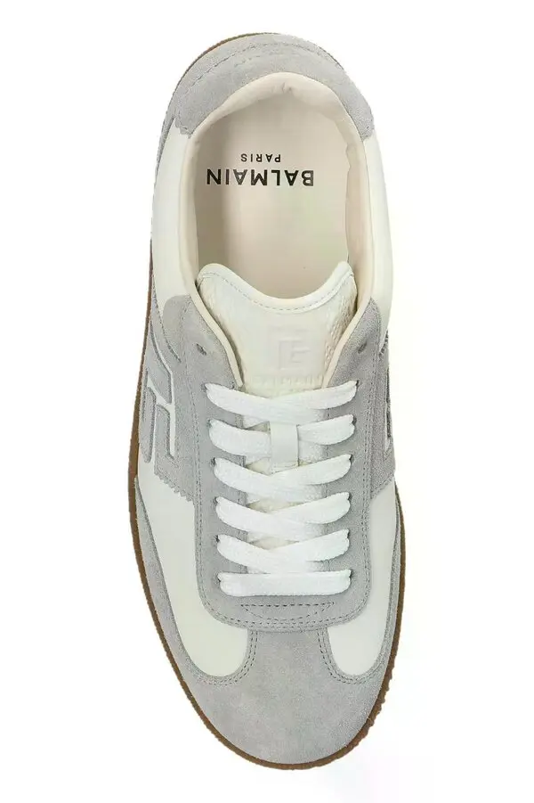 Balmain Swan Logo-patch Leather Sneakers