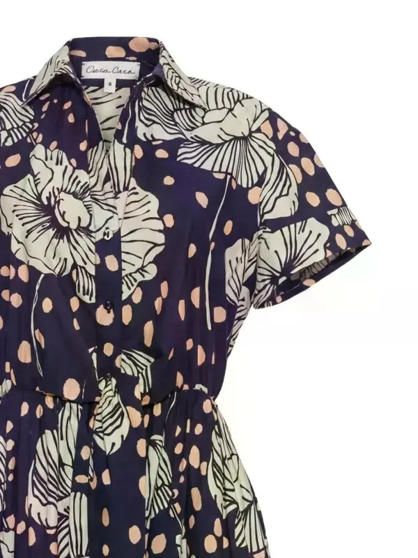Cara Cara Asbury Floral-print Tie-waist Mini Dress - Blue
