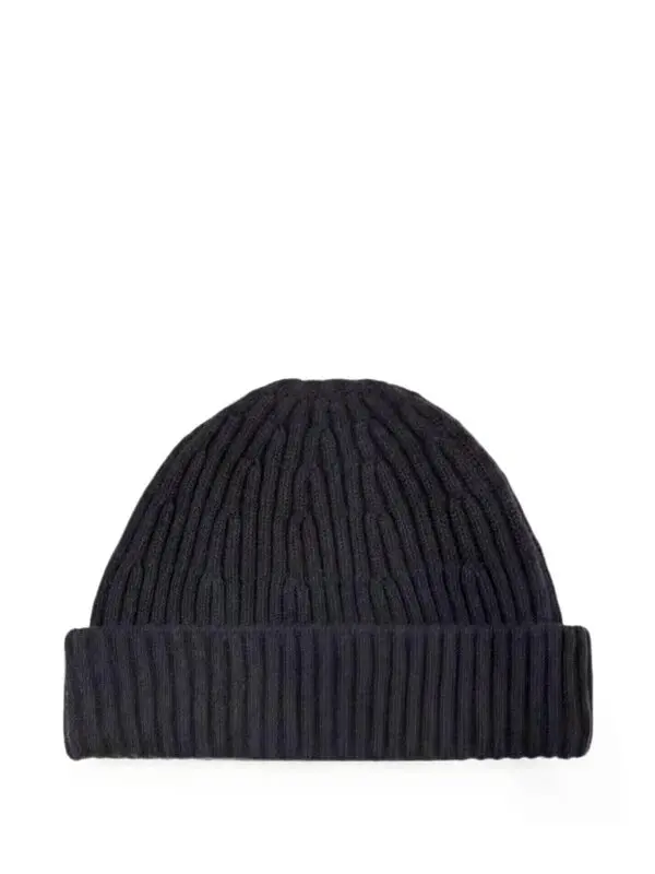 Nn07 Turn-up-brim Beanie Hat - Blue