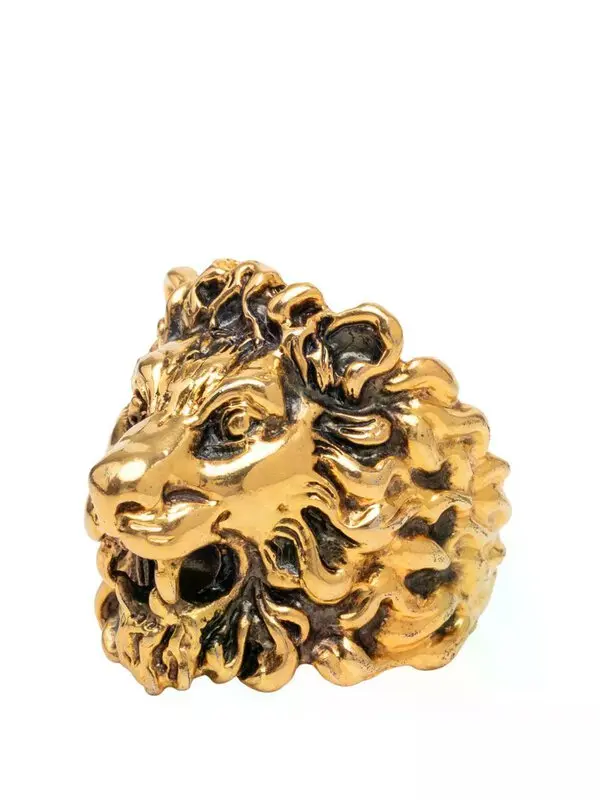 Gucci Plated Lion Head Ring