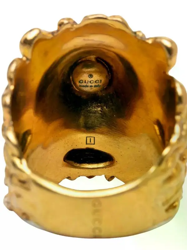 Gucci Plated Lion Head Ring