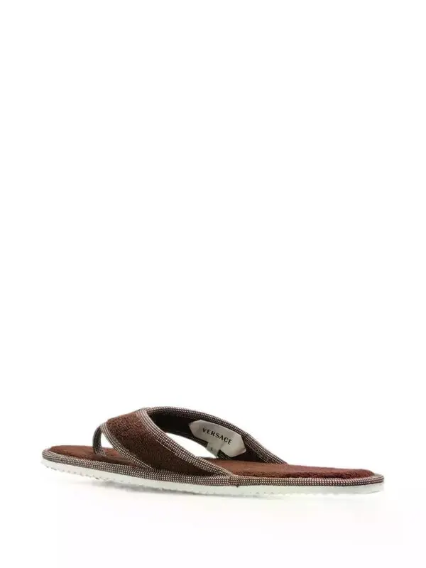Versace Logo-embroidered Terry Flip Flops