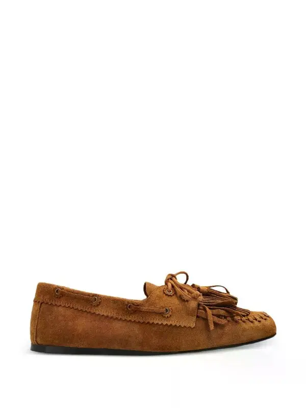 Isabel Marant Étoile Fersi Fringed Ballet Flats - Brown
