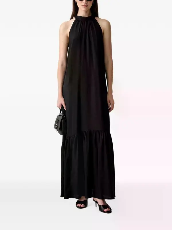 VICOLO Halterneck Tiered Maxi Dress