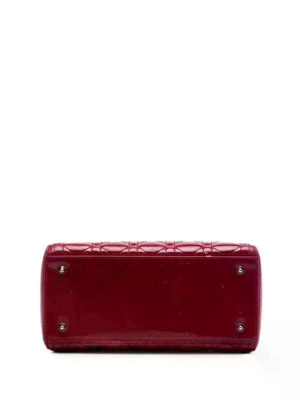 Dior Patent Cannage Lady Satchel - Red