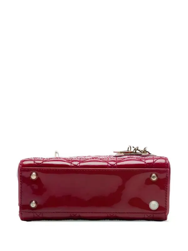 Dior Patent Cannage Lady Satchel - Red