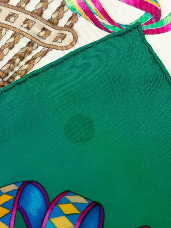 Hermès 1993 Les Rubans Du Cheval Silk Scarf 90 Scarves - Green