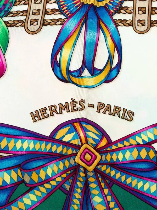 Hermès 1993 Les Rubans Du Cheval Silk Scarf 90 Scarves - Green
