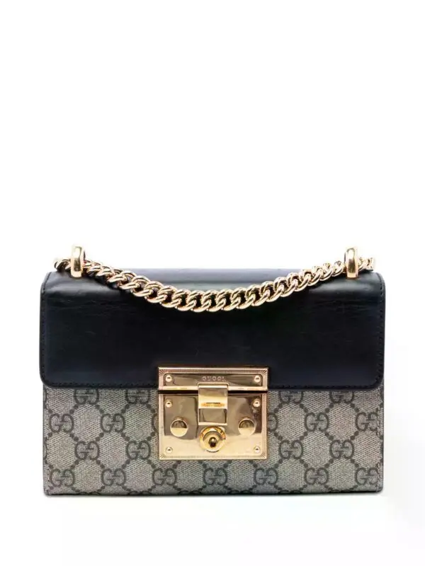 Gucci 2016-2026 Small Gg Supreme Padlock Crossbody Bag - Neutrals