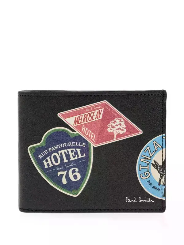 Paul Smith Graphic-print Leather Wallet - Black