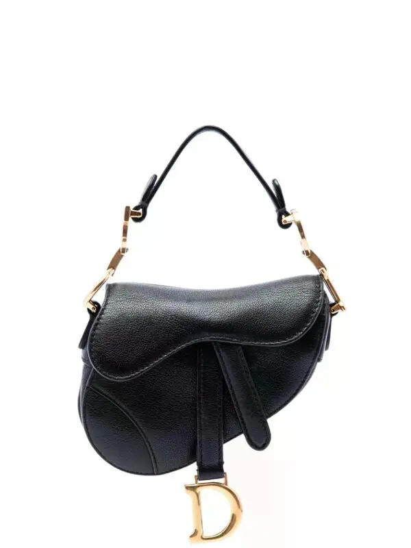 Dior 2021 Micro Goatskin Saddle Satchel - Black