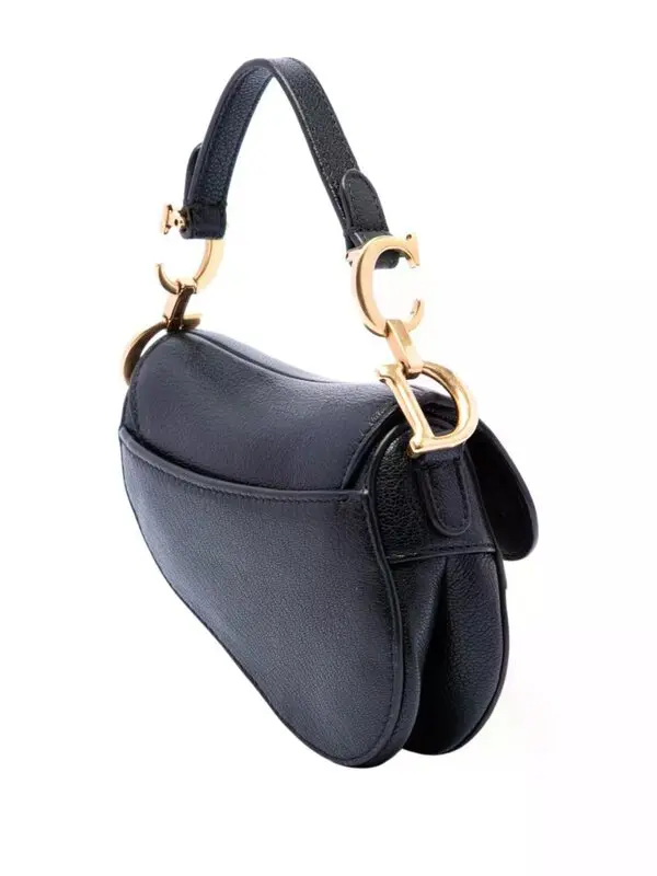 Dior Micro Goatskin Saddle Satchel - Black