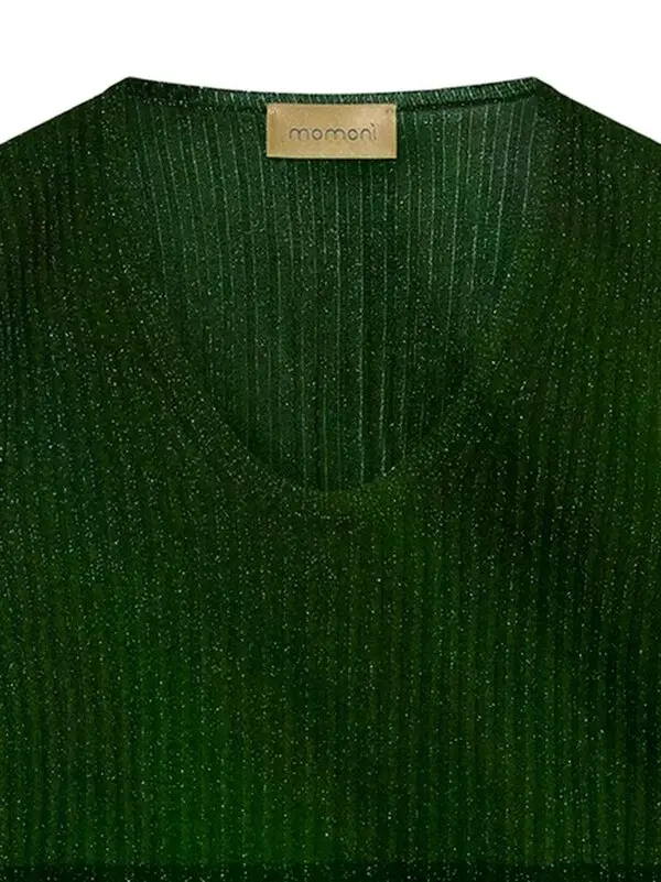 Momoni Knitted Vest With V-neck And Color-block Detail