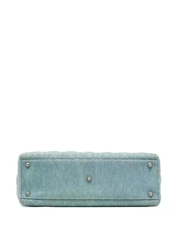 Dior Large Denim Cannage Lady Satchel - Blue