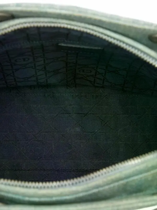 Dior Large Denim Cannage Lady Satchel - Blue