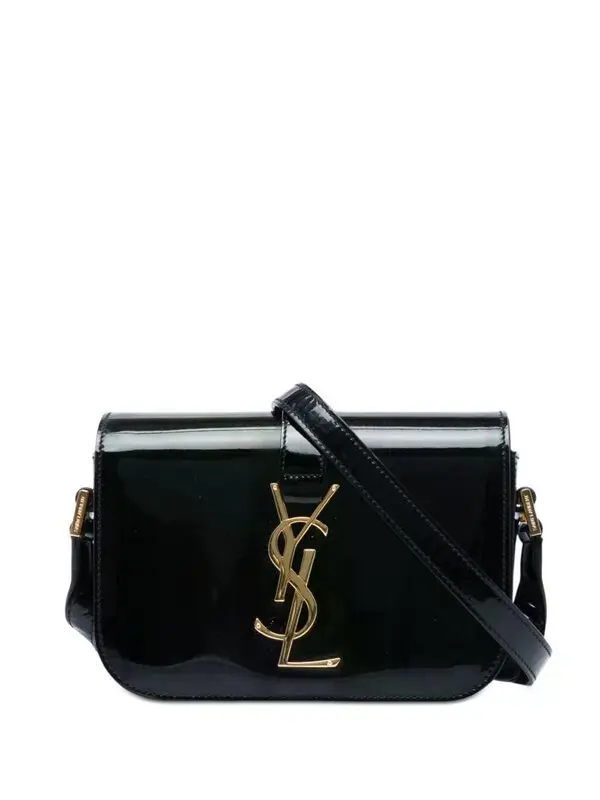 Saint Laurent 2014 Small Patent Monogram Universite Crossbody Bag - Black