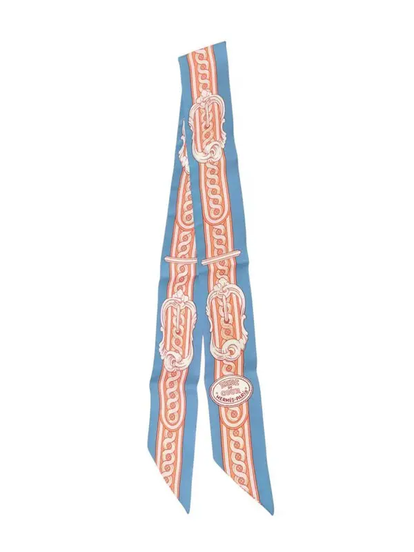 Hermès 2010-2018 Bride De Cour Silk Twilly Scarf Scarves - Blue