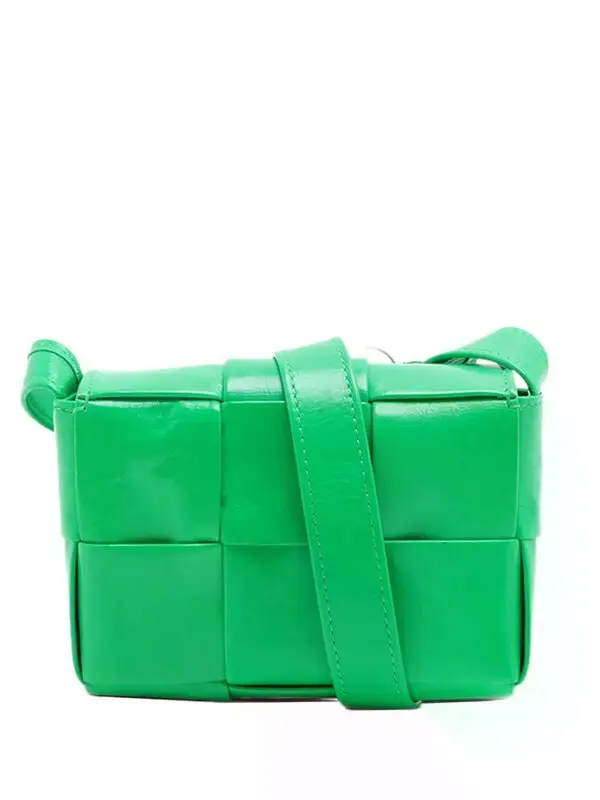Bottega Veneta 2012-2026 Candy Nappa Intrecciato Cassette Crossbody Bag - Green