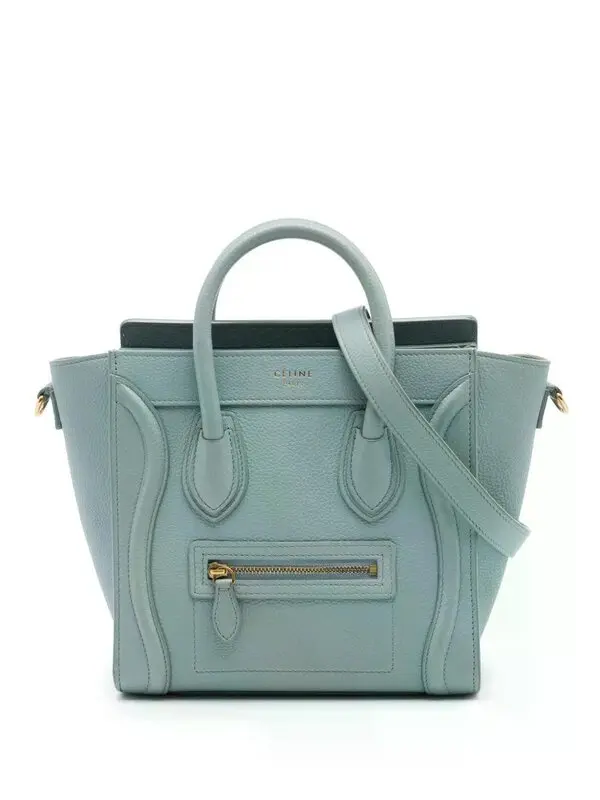 Celine 2017 Nano Leather Luggage Tote Satchel - Blue