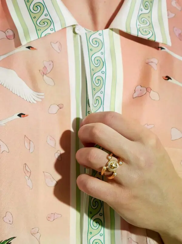 Casablanca Lotus Pearl Ring