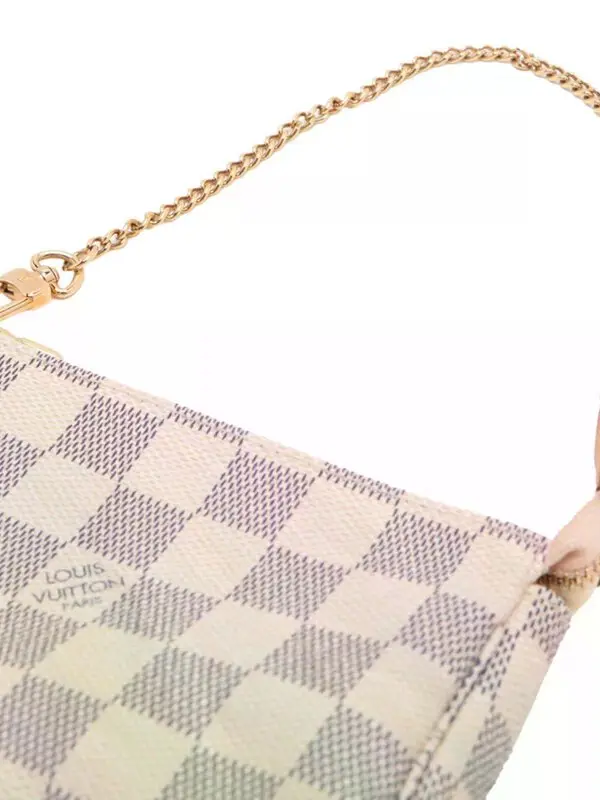 LOUIS VUITTON Damier Azur Mini Pochette Accessoires Handbag - White