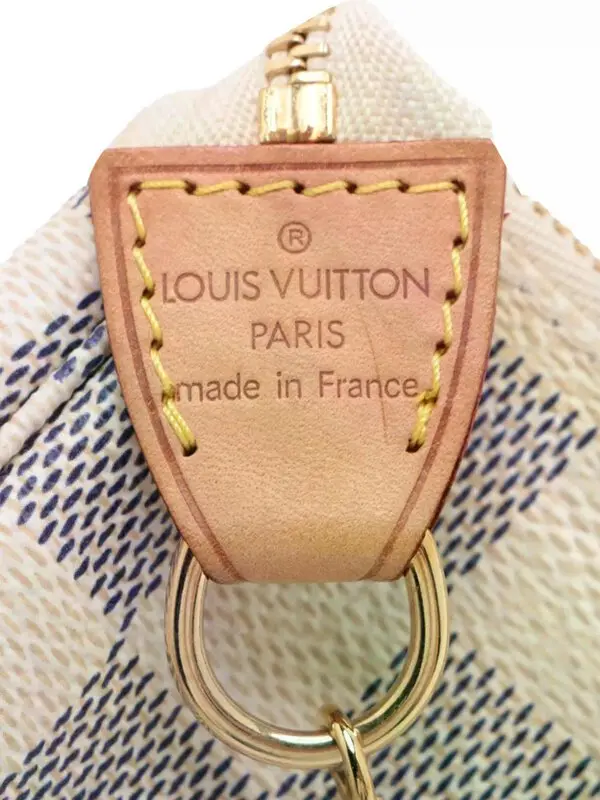 LOUIS VUITTON Damier Azur Mini Pochette Accessoires Handbag - White