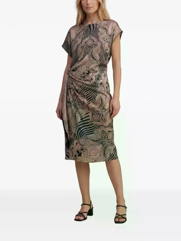 Etro Paisley-print Draped Mini Dress - Black