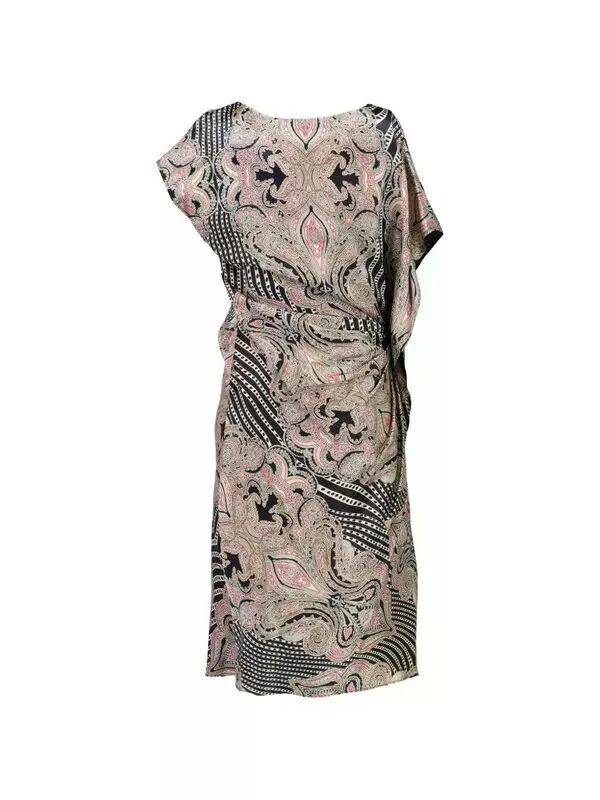 Etro Paisley Print Draped Mini Dress