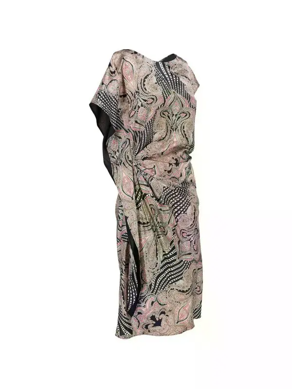 Etro Paisley Print Draped Mini Dress
